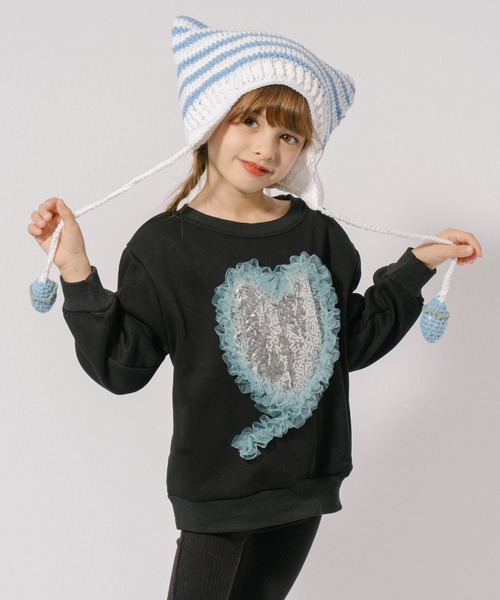 URBAN CHERRY（アーバンチェリー）の「ハートラメフリル裏起毛トレーナー（スウェット）」 - WEAR