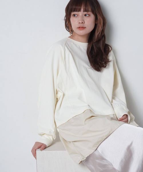 LUPILIEN（ルピリアン）の「ピーチ起毛裾ラウンドドッキングトップス（Tシャツ/カットソー）」 - WEAR