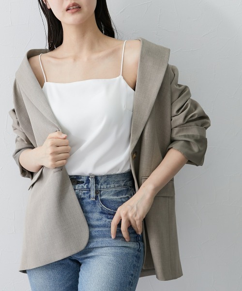 QFORON（キュフォロン）の「スクエアネックサテンカップ付きキャミソール（キャミソール）」 - WEAR