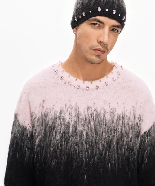 VALABASAS（ヴァラバサス）の「VALABASAS/ヴァラバサス BLACK PINK SWEATER（ニット/セーター）」 - WEAR