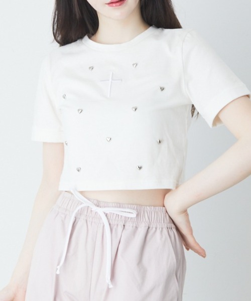 ハートスタッズクロスちびTE（Tシャツ/カットソー）｜Jamie エーエヌケー（ジェイミーエーエヌケー）のファッション通販 - ZOZOTOWN