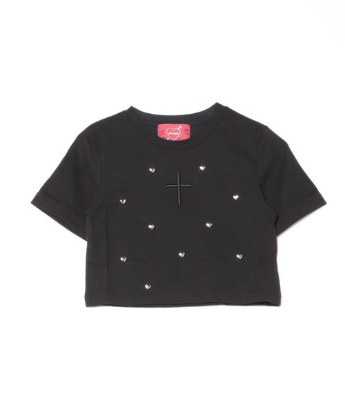 Jamie エーエヌケー（ジェイミーエーエヌケー）の「ハートスタッズクロスちびTE（Tシャツ/カットソー）」 - WEAR