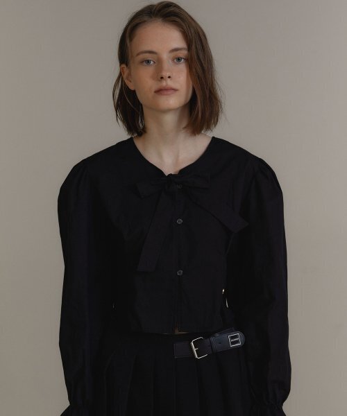 ANC CROP RIBBON BLOUSE_BLACK（シャツ/ブラウス）｜ANOETIC（アノエティック）のファッション通販 - ZOZOTOWN