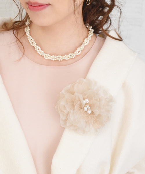 ma chere Cosette?（マシェールコゼット）の「美配チュールコサージュ（ブローチ/コサージュ）」 - WEAR