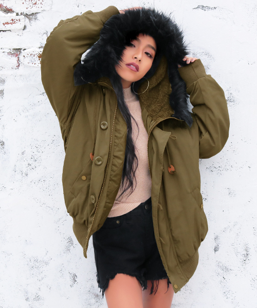 ANAP（アナップ）の「ボアフードN2Bブルゾン（ミリタリージャケット）」 - WEAR