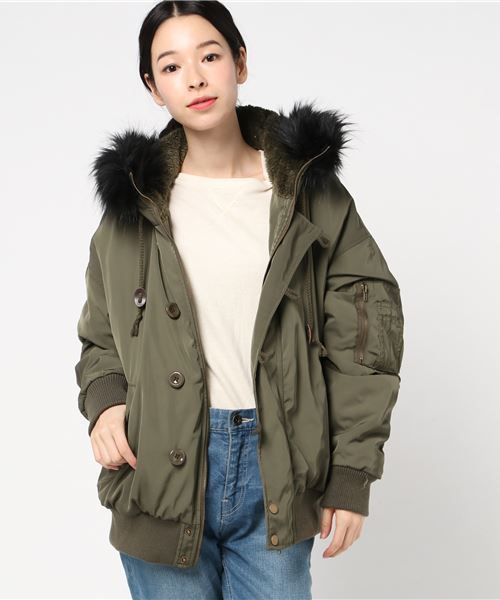 ANAP（アナップ）の「ボアフードN2Bブルゾン（ミリタリージャケット）」 - WEAR