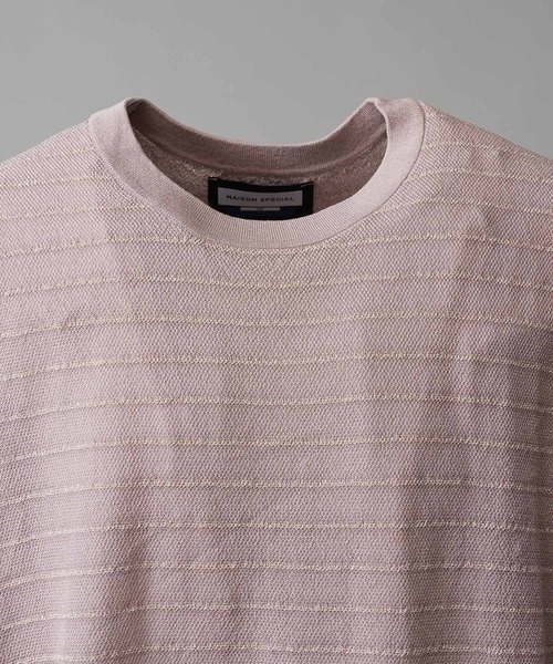 MAISON SPECIAL（メゾンスペシャル）の「《UNISEX》Prime-Over Sheer Border Short Sleeve Crew Neck Knit T-Shirt ...