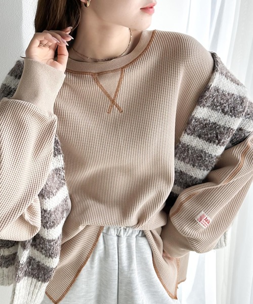 Java（ジャバ）の「《JaVaジャバ 別注》シンプルなのに格上げ。2way配色ワッフルロンTee（Tシャツ/カットソー）」 - WEAR