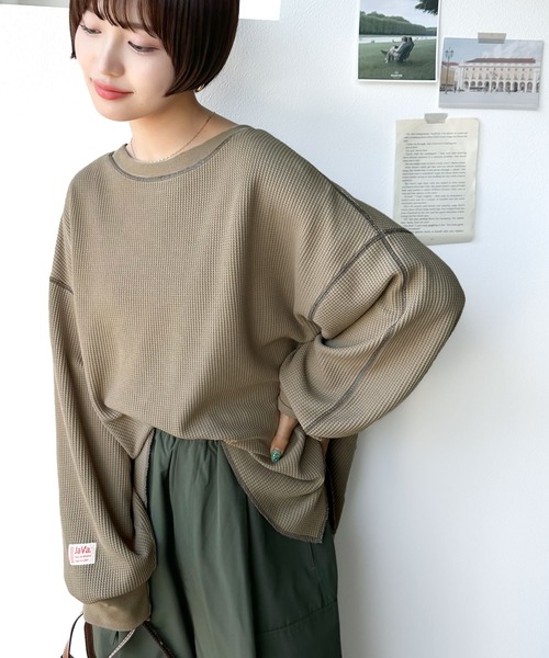 Java（ジャバ）の「《JaVaジャバ 別注》シンプルなのに格上げ。2way配色ワッフルロンTee（Tシャツ/カットソー）」 - WEAR