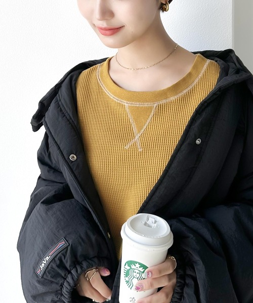 Java（ジャバ）の「《JaVaジャバ 別注》シンプルなのに格上げ。2way配色ワッフルロンTee（Tシャツ/カットソー）」 - WEAR