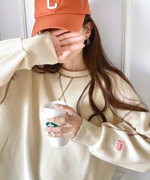 Java（ジャバ）の「《JaVaジャバ 別注》シンプルなのに格上げ。2way配色ワッフルロンTee（Tシャツ/カットソー）」 - WEAR
