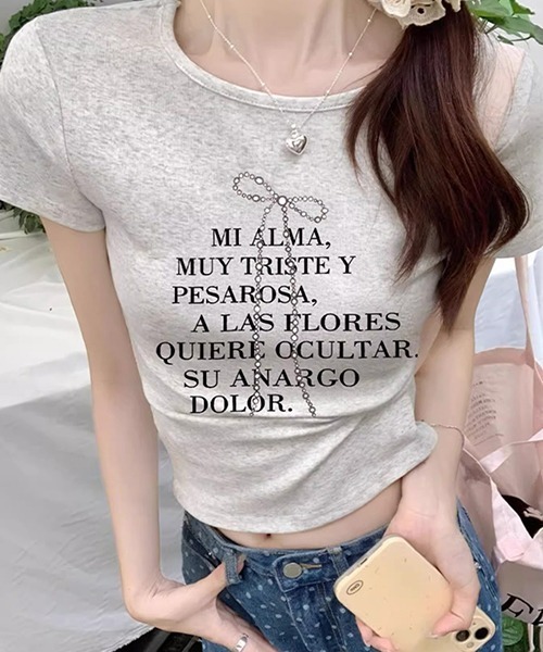 リボン ロゴプリントTシャツ culw692（Tシャツ/カットソー）｜c.u.l（シーユーエル）のファッション通販 - ZOZOTOWN