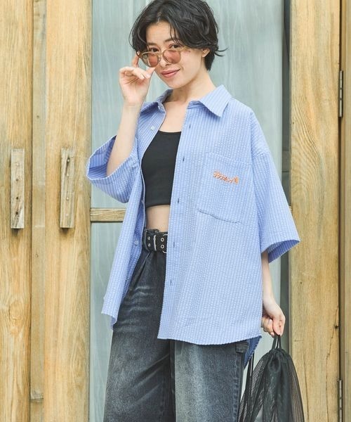 PAGEBOY（ページボーイ）の「【サウナボーイ×LIMMY CAT】ストライプサマーシャツ《UNISEX》（シャツ/ブラウス）」 - WEAR