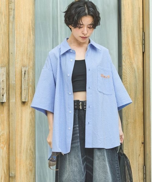 PAGEBOY（ページボーイ）の「【サウナボーイ×LIMMY CAT】ストライプサマーシャツ《UNISEX》（シャツ/ブラウス）」 - WEAR