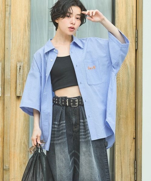 PAGEBOY（ページボーイ）の「【サウナボーイ×LIMMY CAT】ストライプサマーシャツ《UNISEX》（シャツ/ブラウス）」 - WEAR
