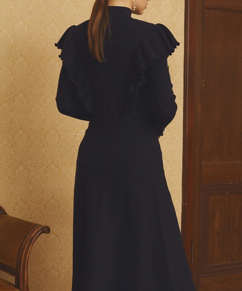 PURIL（ピュリル）の「【PURIL】リブメローフリルデザインフレアニットワンピ（ワンピース）」 - WEAR