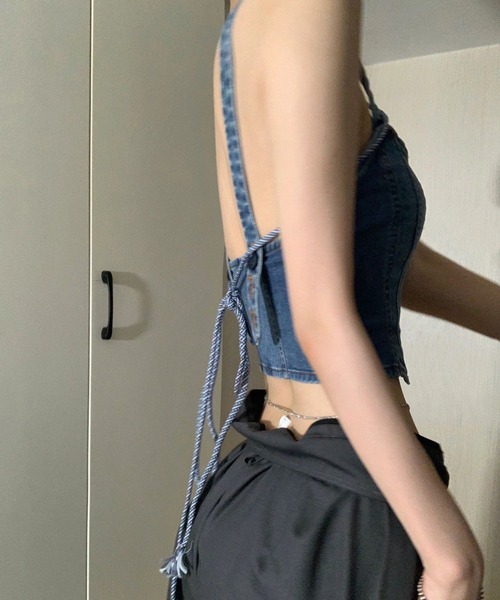 Chick（チック）の「Denim String Bustier / デニムビスチェ（キャミソール）」 - WEAR