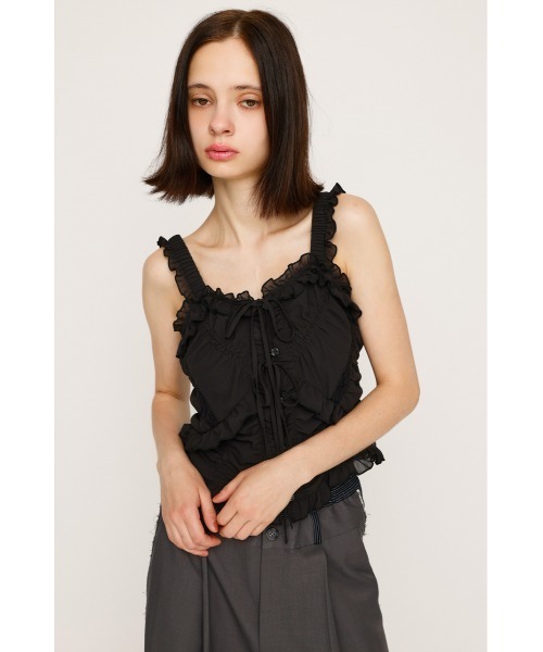 SLY（スライ）の「SHEER SQUEEZE CAMI TOPS シアー スクウィーズ キャミ トップス 夏服 秋服（キャミソール）」 - WEAR