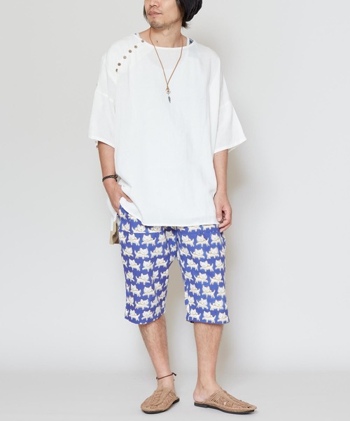 【チャイハネ】さすらいネコおかか ブロックプリントエステコ（その他パンツ）｜チャイハネ（チャイハネ）のファッション通販 - ZOZOTOWN