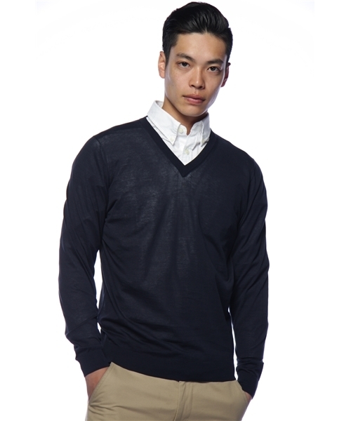 SHIPS（シップス）の「SVEVO per SHIPS: 42GG COTTON V-NECK LONG KNIT（ニット/セーター ...