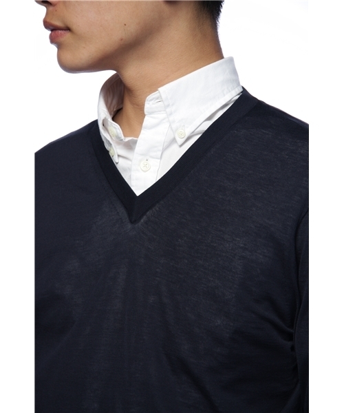 SHIPS（シップス）の「SVEVO per SHIPS: 42GG COTTON V-NECK LONG KNIT（ニット/セーター ...