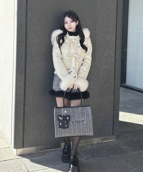 ビジューツイードスクエアトートバッグ（トートバッグ）｜Maison de