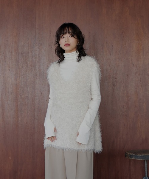 フェザーVネックベスト（ベスト）｜hellam（へラム）のファッション通販 - ZOZOTOWN