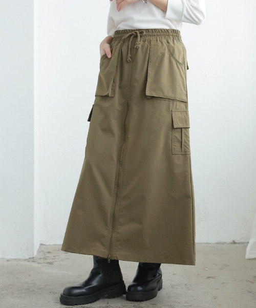 【セール】前ZIPロングカーゴスカート（スカート）｜aquagarage（アクアガレージ）のファッション通販 - ZOZOTOWN