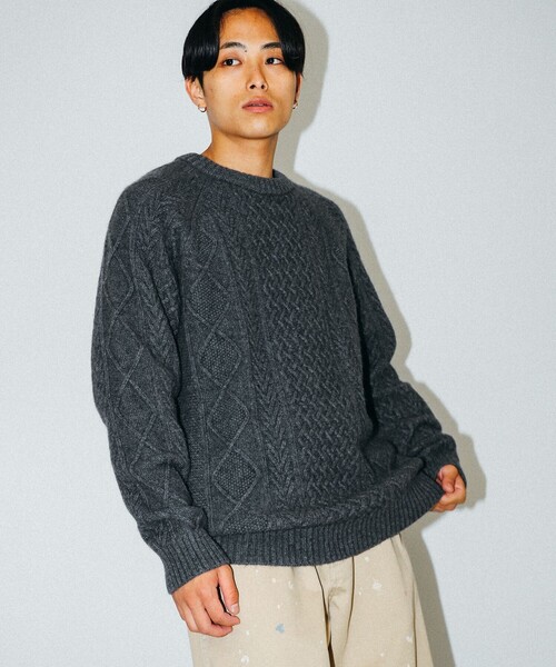 BEAMS（ビームス）の「【15％ポイント還元キャンペーン対象】BEAMS / 5ゲージ ラムズウール ケーブル ニット（ニット/セーター）」 - WEAR