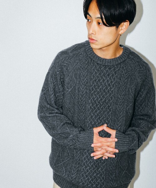 BEAMS（ビームス）の「【15％ポイント還元キャンペーン対象】BEAMS / 5ゲージ ラムズウール ケーブル ニット（ニット/セーター）」 - WEAR