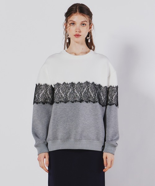 Sov.（ソブ）の「レースダンボールニットプルオーバー（Tシャツ/カットソー）」 - WEAR