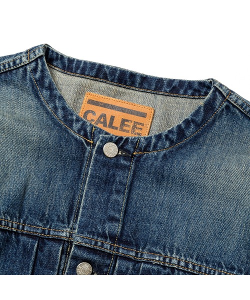 CALEE（キャリー）の「1ST TYPE NO COLLAR DENIM JACKET ＜USED＞（ノーカラージャケット）」 - WEAR
