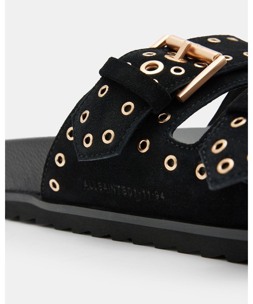 KHAI TWO STRAP LEATHER EYELET SANDALS | KHAI ツー ストラップ レザー アイレット サンダル ...