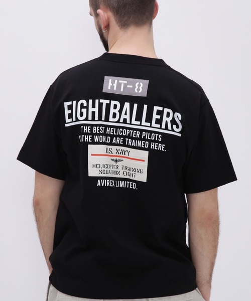 AVIREX（アヴィレックス）の「EIGHT BALLERS STENCIL PATCH T-SHIRT / エイトボーラーズ ステンシル ...