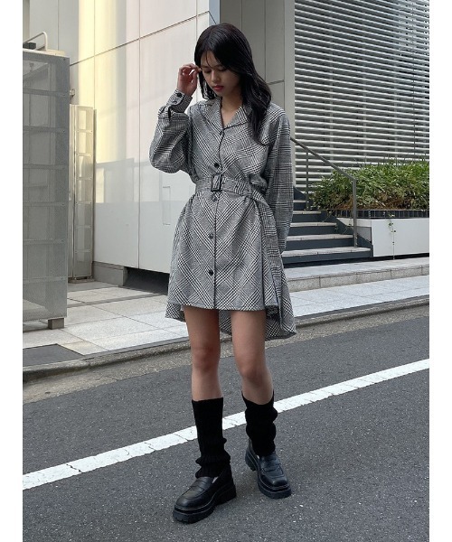 ENVYM（アンビー）の「AラインベルトシャツOP（ワンピース）」 - WEAR