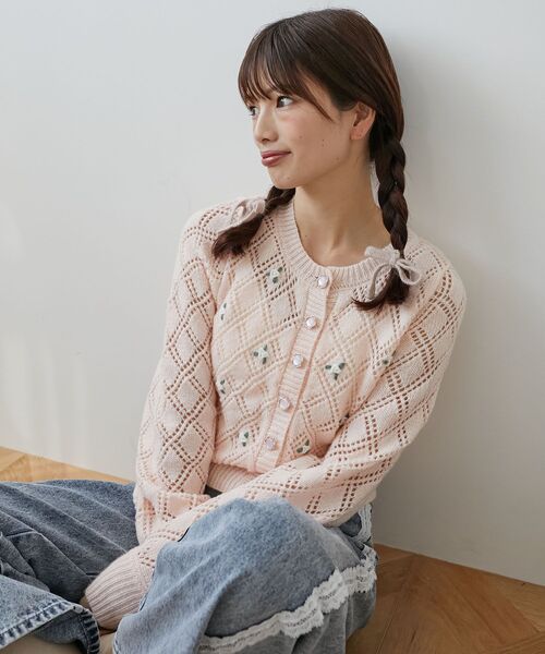 【セール】ローズモチーフ透かしカーディガン（カーディガン/ボレロ）｜MAJESTIC LEGON（マジェスティックレゴン）のファッション通販 ...