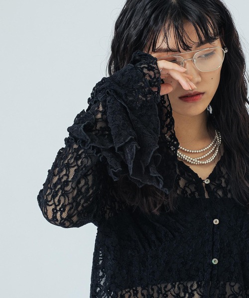 セール】(CREOLME)LACE L/S TOP（Tシャツ/カットソー）｜ROSE BUD