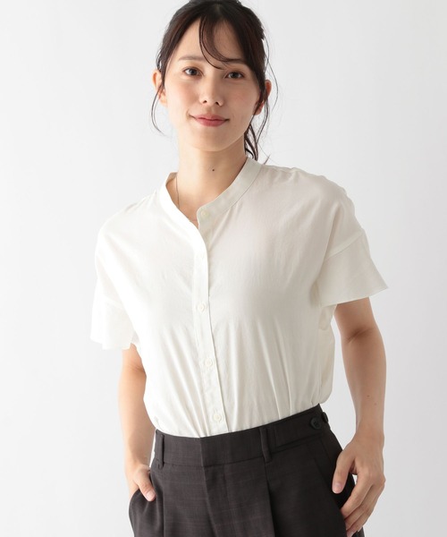 GLOBAL WORK（グローバルワーク）の「【MATINEE LINE】バンドカラーフリルシャツ/123961（シャツ/ブラウス）」 - WEAR