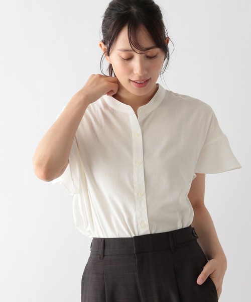 GLOBAL WORK（グローバルワーク）の「【MATINEE LINE】バンドカラーフリルシャツ/123961（シャツ/ブラウス）」 - WEAR