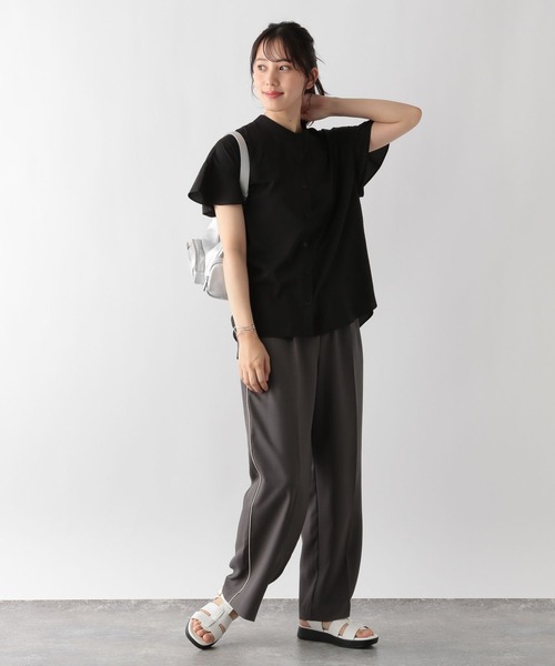 GLOBAL WORK（グローバルワーク）の「【MATINEE LINE】バンドカラーフリルシャツ/123961（シャツ/ブラウス）」 - WEAR