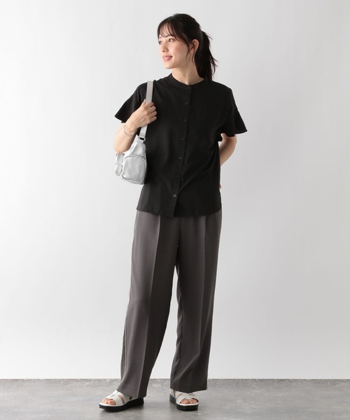 GLOBAL WORK（グローバルワーク）の「【MATINEE LINE】バンドカラーフリルシャツ/123961（シャツ/ブラウス）」 - WEAR
