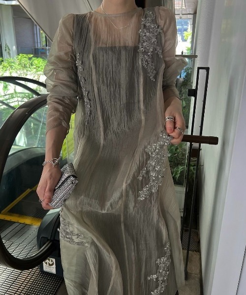 willfully（ウィルフリー）の「sheer motif lace OP & gather breast tank OP SET（ワンピース）」 - WEAR