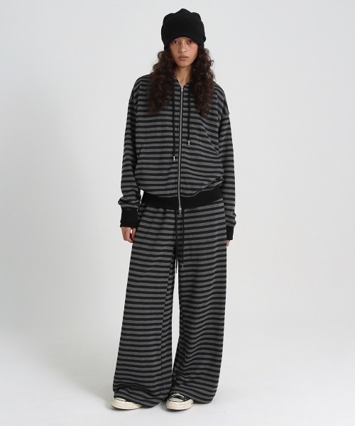 BLACKUP（ブラックアップ）の「[B-BASIC] ストライプジップアップフーディー（パーカー）」 - WEAR