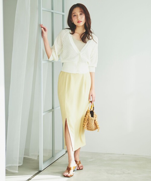 Feroux（フェルゥ）の「ソフトツイルナロースリット スカート（スカート）」 - WEAR