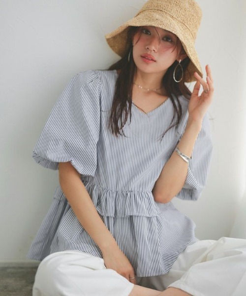 Pierrot（ピエロ）の「バルーンペプラムブラウス（シャツ/ブラウス）」 - WEAR