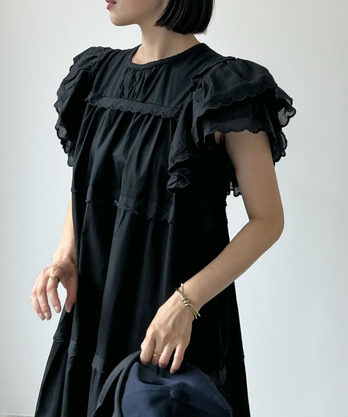 【セール】花レース切り替えボリューム袖ロングワンピース（ワンピース）｜STELLA FISH（ステラフィッシュ）のファッション通販 ...