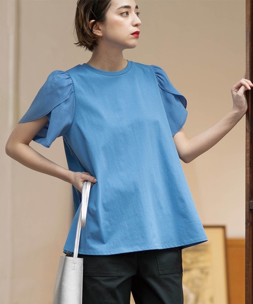 【セール】チューリップスリーブカットソー【洗濯機洗い可】（Tシャツ/カットソー）｜OPAQUE.CLIP（オペークドットクリップ）のファッション通販 - ZOZOTOWN