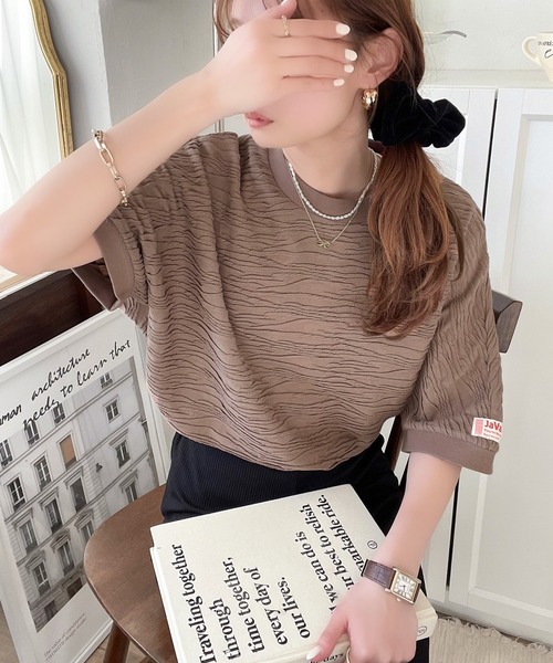 Java（ジャバ）の「《JaVa ジャバコラボ》こなれ上級見え。ふくれジャガードドルマンプルオーバー（Tシャツ/カットソー）」 - WEAR