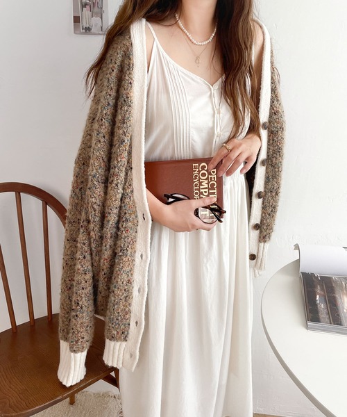 Java（ジャバ）の「《JAVAジャバ 別注》華やかレディに格上げ。カラーネップ2way配色カーディガン（カーディガン/ボレロ）」 - WEAR