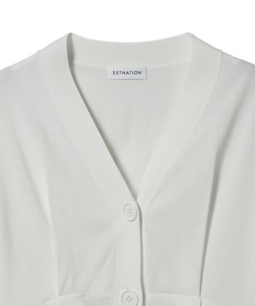 ESTNATION（エストネーション）の「ESTNATION / タイプライター コンビ Vネック カーディガン（カーディガン/ボレロ）」 - WEAR